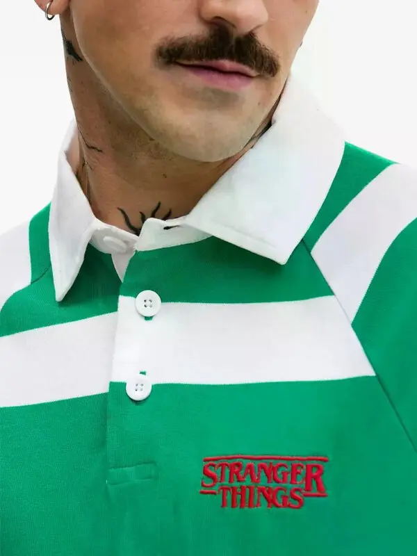 BENETTON X Stranger Things Striped Polo Shirt