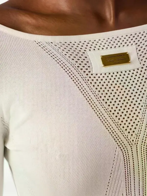 Elisabetta Franchi Open-knit Top With Geometric Design