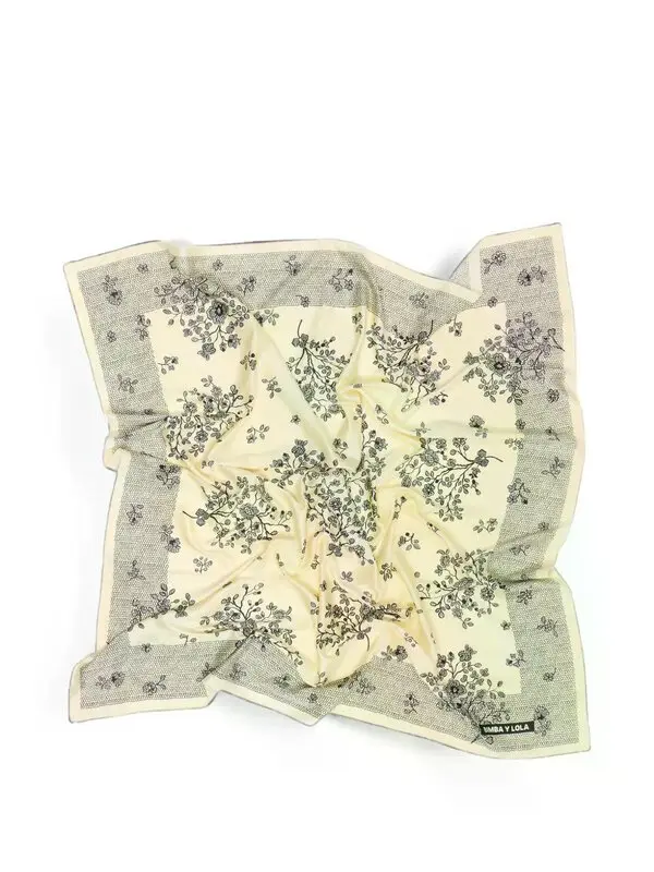 Bimba Y Lola Two-tone Lace Floral Scarf