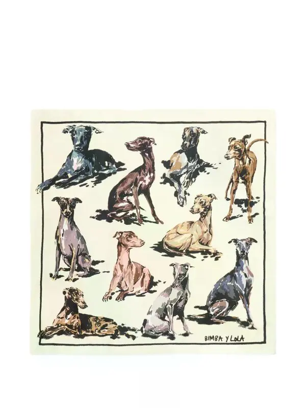Bimba Y Lola White Greyhounds Scarf - Neutrals