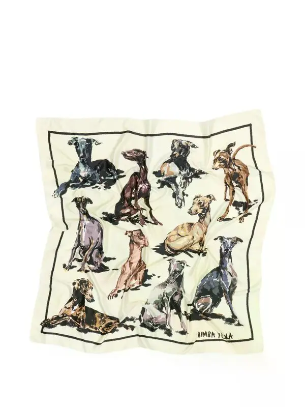 Bimba Y Lola White Greyhounds Scarf - Neutrals