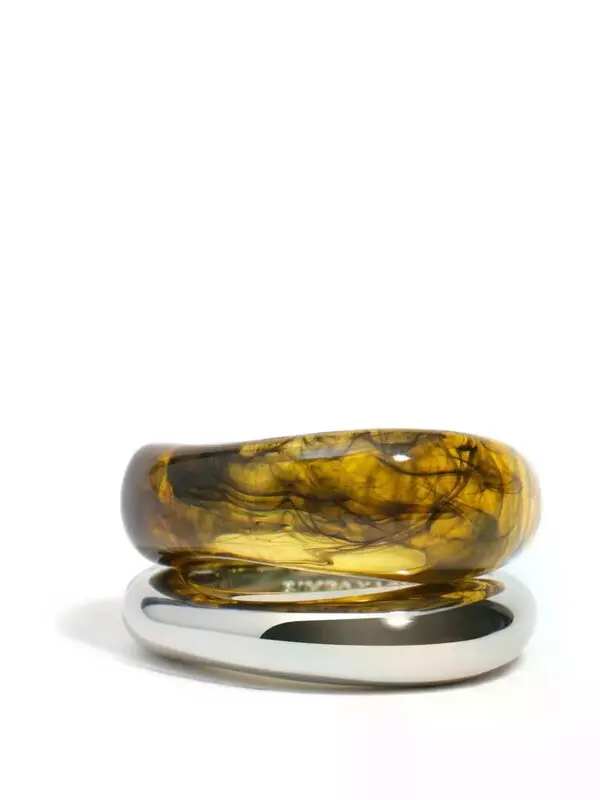 Bimba Y Lola Set Of 2 Resin Rings With Metal Detail