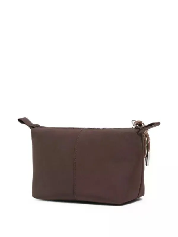 Bimba Y Lola Small Mocha Nylon Trapecio Toiletry Bag