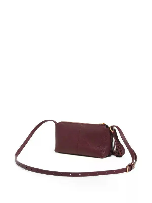 Bimba Y Lola Burgundy Leather Mini Cross Body Bag