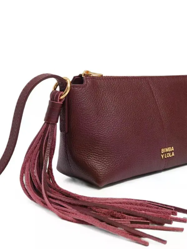Bimba Y Lola Burgundy Leather Mini Cross Body Bag