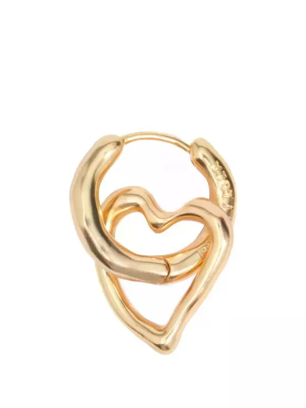 Bimba Y Lola Textured Double Hoop Heart Earrings