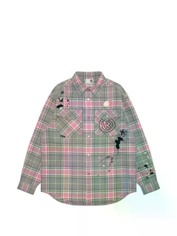 AAPE BY *A BATHING APE Check-pattern Shirt - Grey