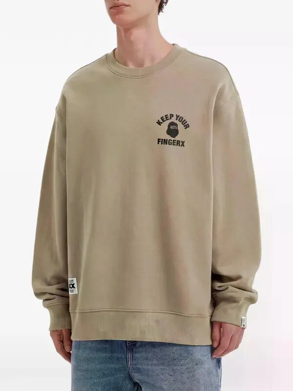 FINGERCROXX Logo Print Cotton Sweatshirt