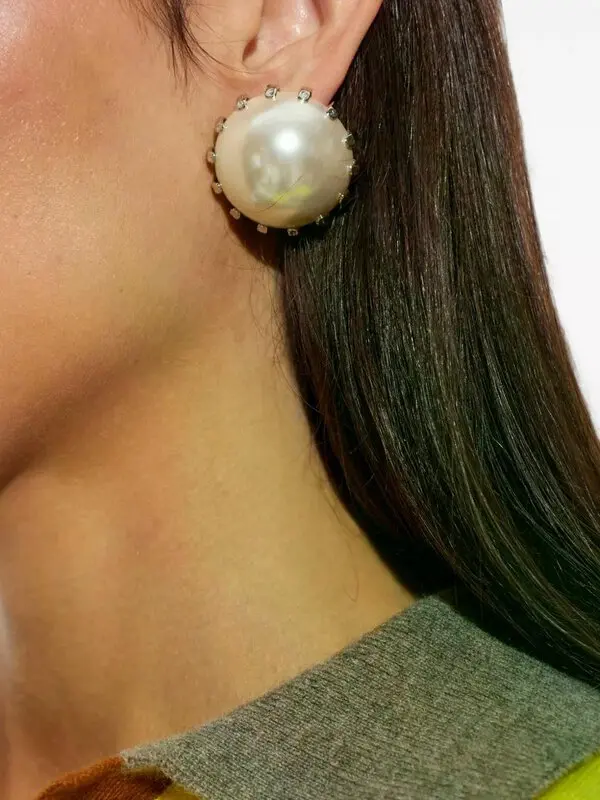 Marni Faux-pearl Embellished Earrings - Silver