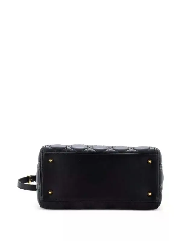 Dior Lady Bag Cannage Quilt Lambskin Satchel - Black