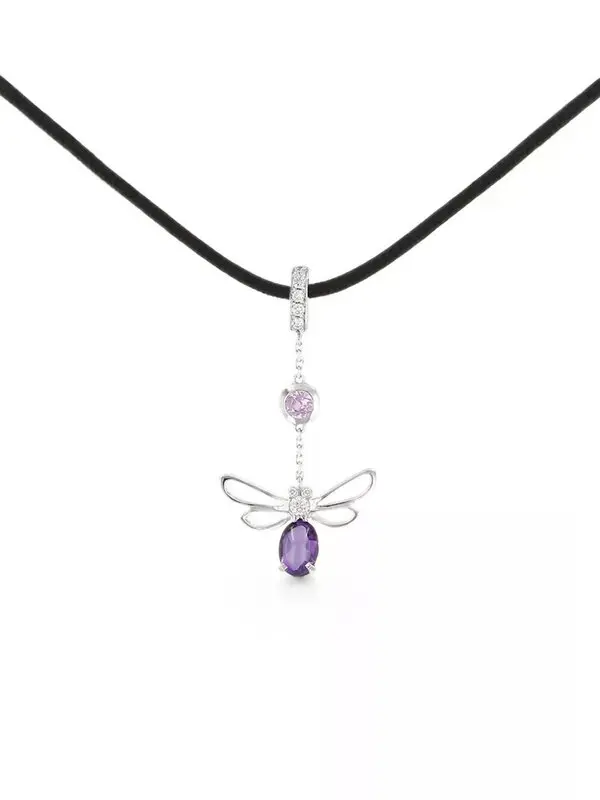 CHAUMET 2000s Catch Me If You Love Me Diamond And Amethyst Necklace - Silver