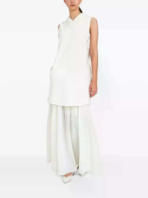TWINSET Pleated Crêpe De Chine Long Skirt - Neutrals