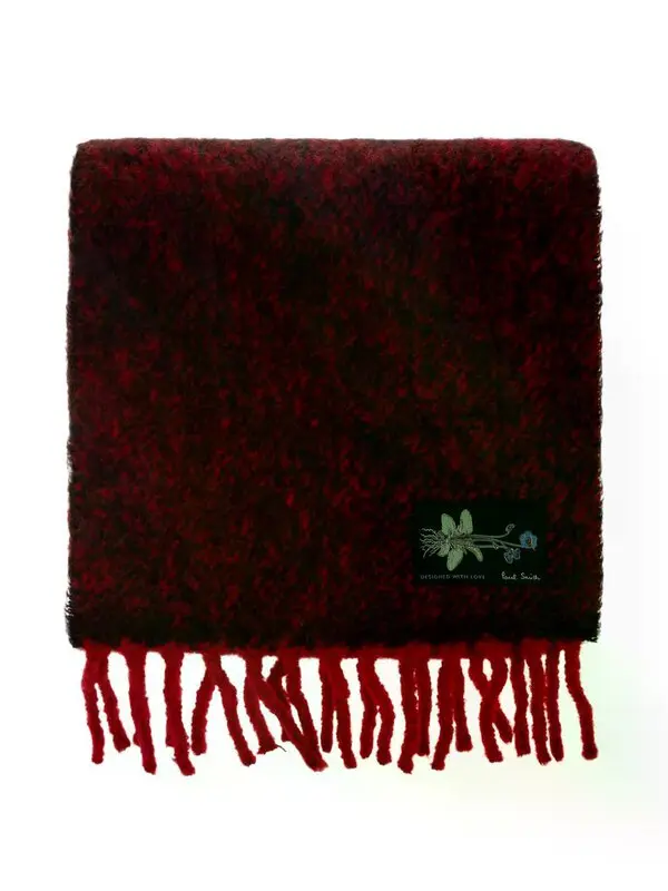 Paul Smith Fringe-trim Logo-patch Scarf