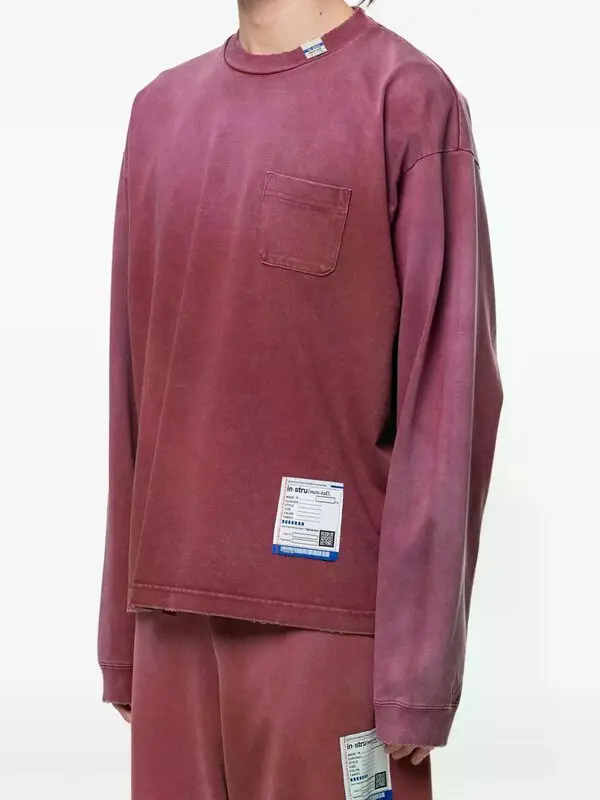 Mihara Yasuhiro Sun-faded Like Distressed Long-sleeve T-shirt - Red