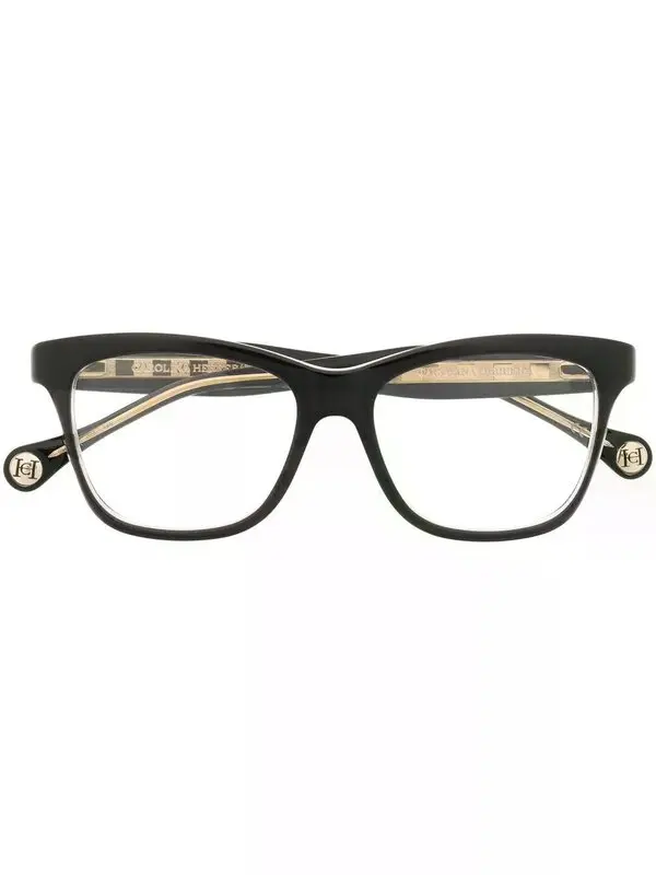Carolina Herrera Logo-print Square-frame Glasses - Black