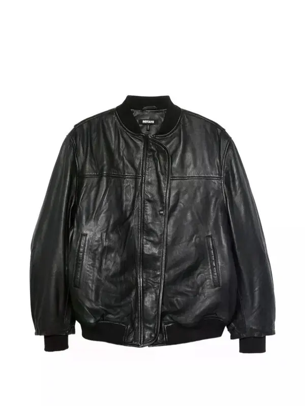 ROTATE BY BIRGER CHRISTENSEN Zip-up Leather Jacket - Black
