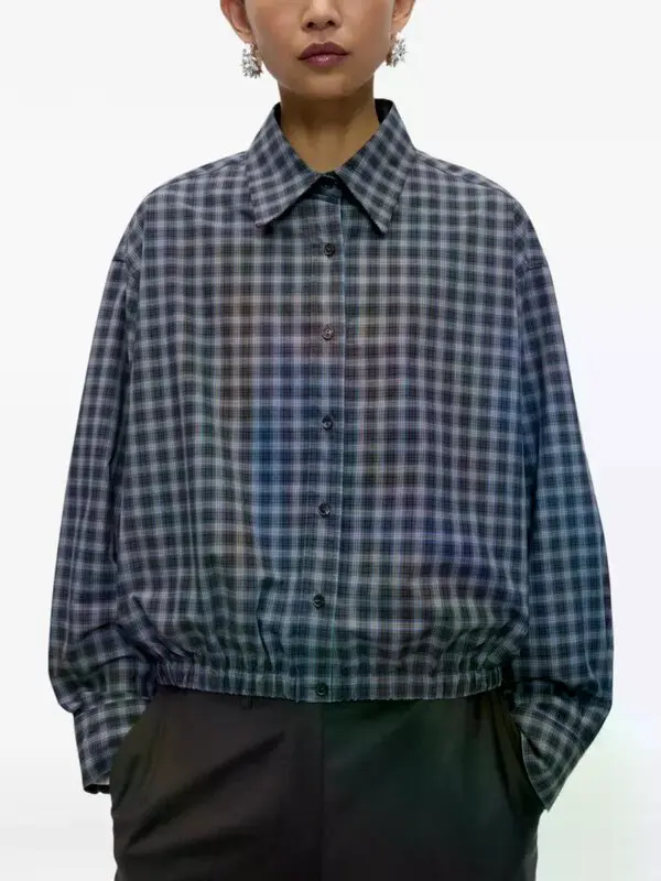 CORDERA Checked Cotton Shirt With Elasticated Hem