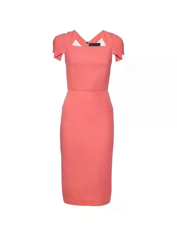 Victoria Beckham Midi Wool Crepe Dress