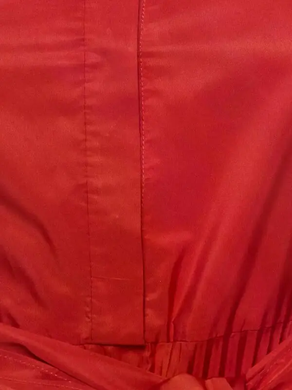 Carolina Herrera Midi Plissé Belted Dress