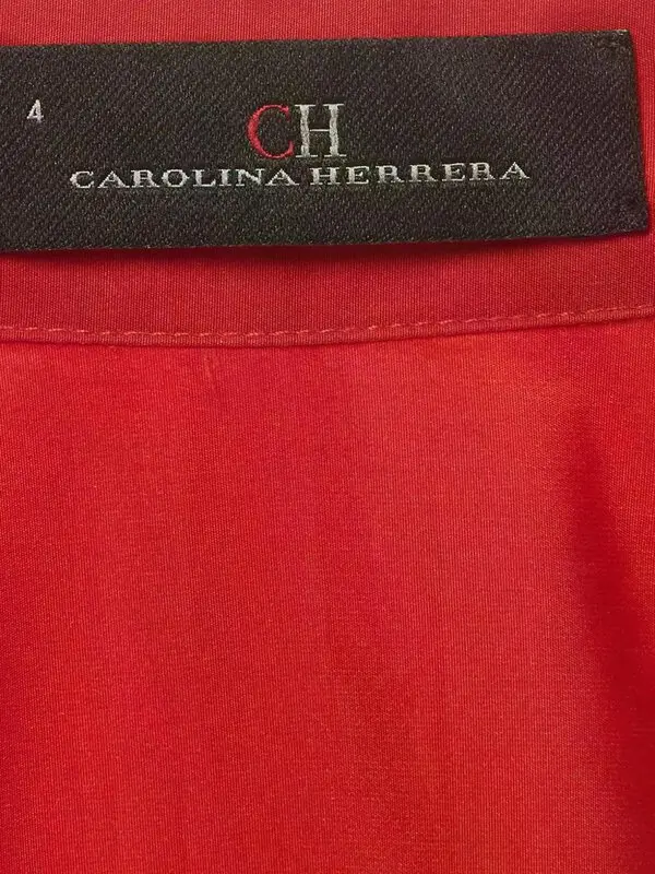 Carolina Herrera Midi Plissé Belted Dress