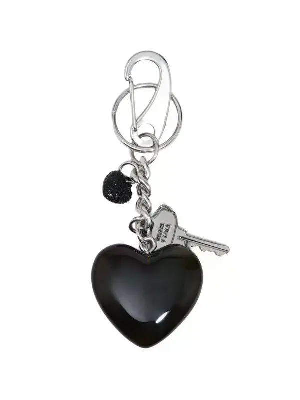 Bimba Y Lola Metal Keyring With Key And Heart - Silver