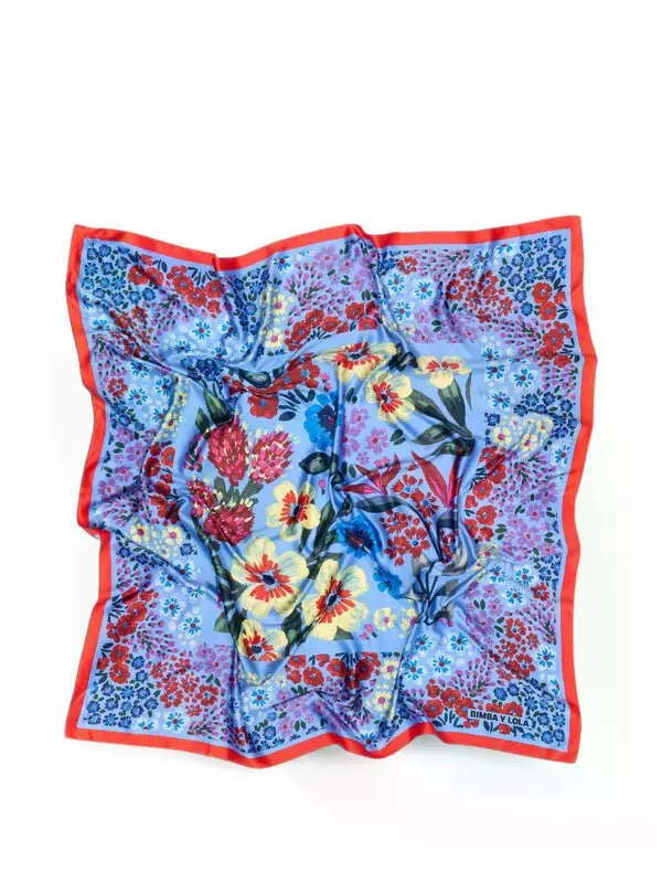 Bimba Y Lola Pastel Floral Sketch Print Scarf