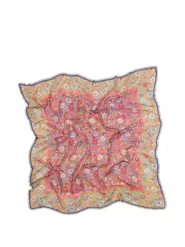 Bimba Y Lola Watermelon Floral Shawl With Logo Frame - Red