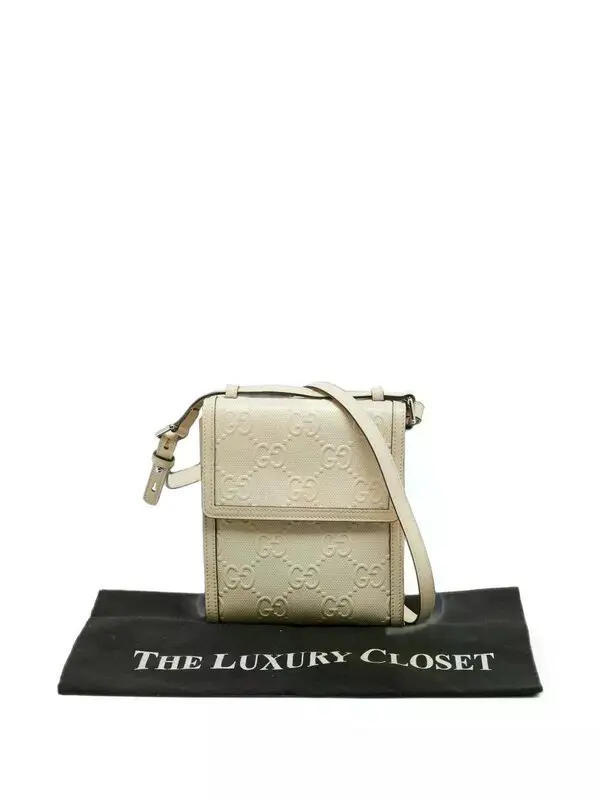 Gucci Small Perforated Gg Embossed Messenger Bag