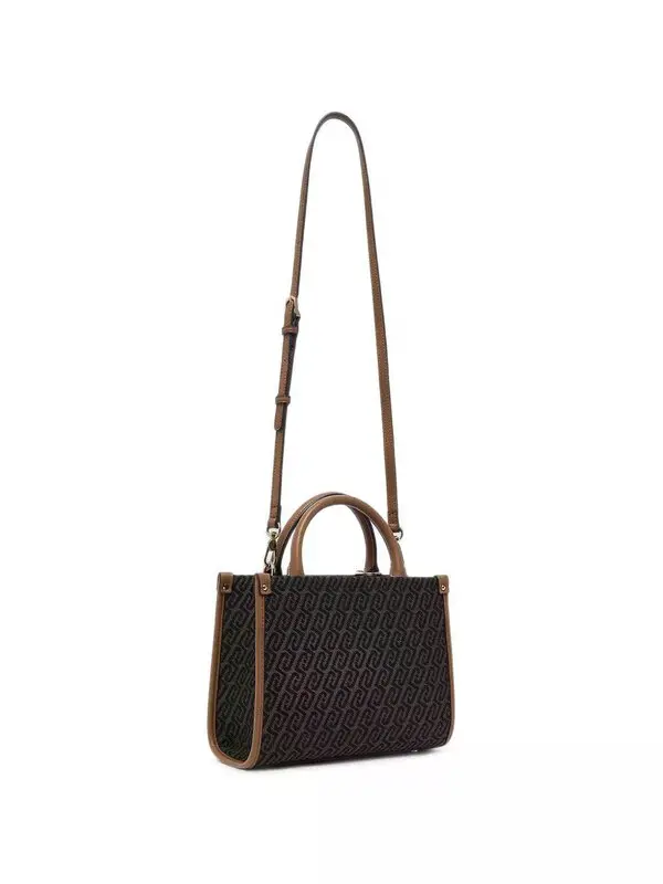Liu Jo Jacquard Monogram Top Handle Bag With Charm