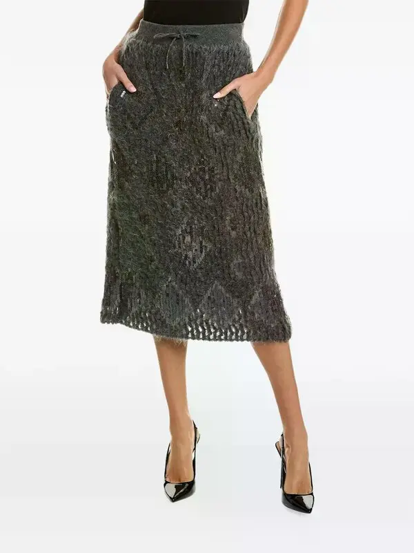 Brunello Cucinelli Sequin-embellished Midi Skirt - Grey