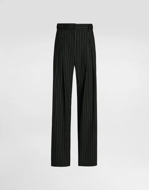 Dolce & Gabbana Pinstripe Wool Trousers Pants And Shorts Multi-colored - Multicolor