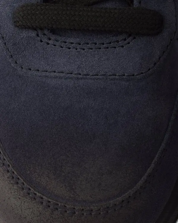 Prada Aged Suede Lace-up Sneakers With Shearling Lining