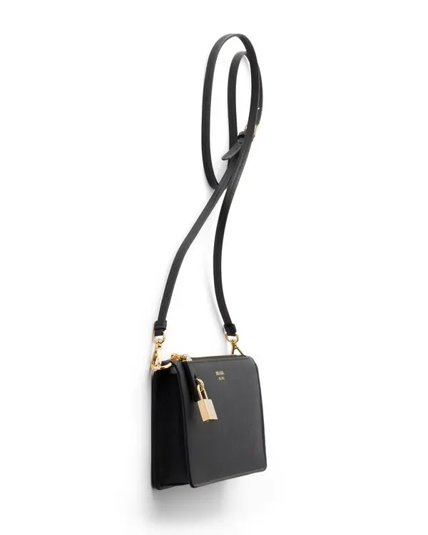 Prada Saffiano Leather Smartphone Pouch - Black
