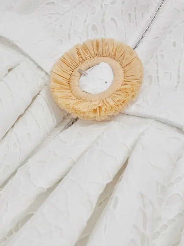 LEO LIN Lace Detail Belted Midi Dress