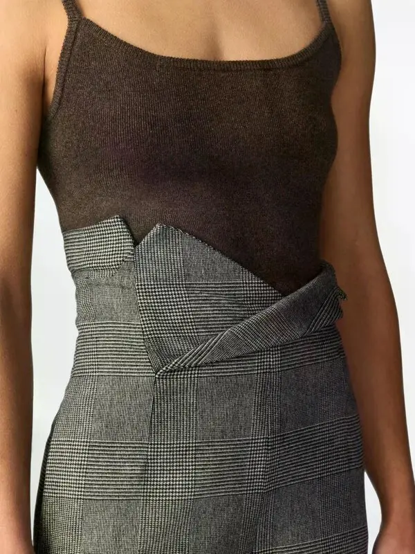 Monse Lapel-waistband Checked Trousers