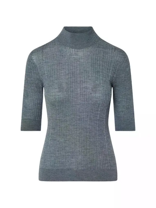 Liu Jo Wool Top With Rhinestone Embellishments