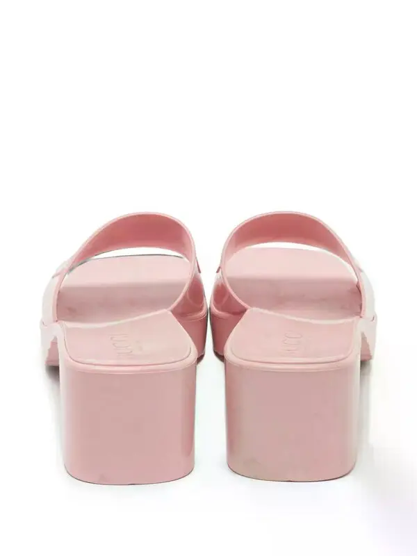 Gucci Logo-embossed Block-heel Sandals