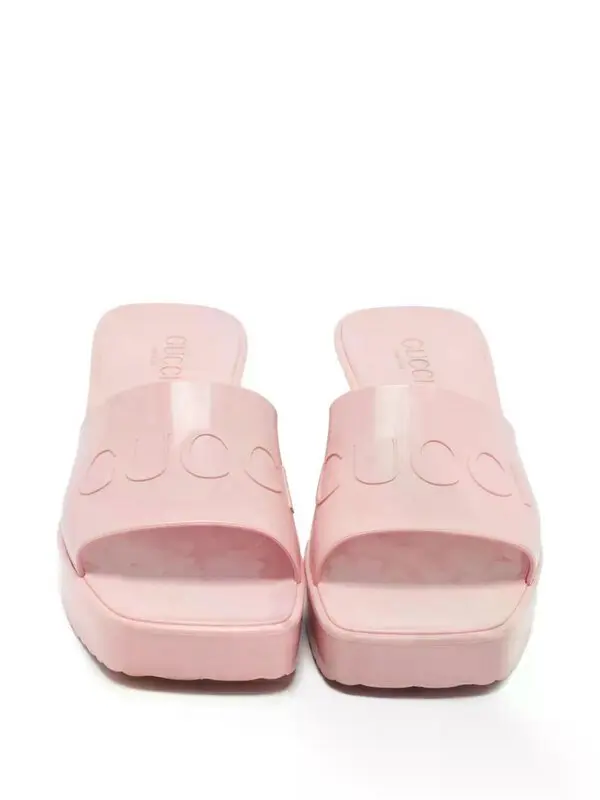 Gucci Logo-embossed Block-heel Sandals