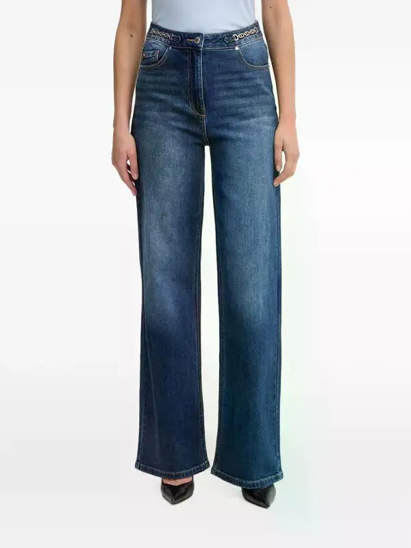 MORGAN Chain-link-detail Wide-leg Jeans