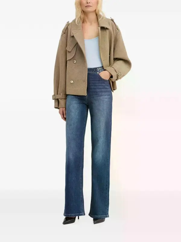 MORGAN Chain-link-detail Wide-leg Jeans