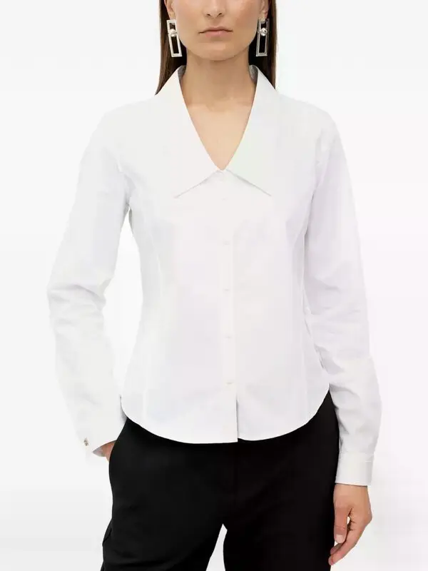 Hugo Pointed-collar Logo-plaque Shirt