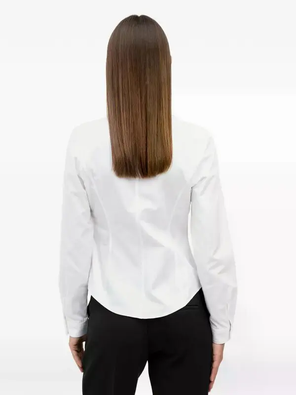 Hugo Pointed-collar Logo-plaque Shirt