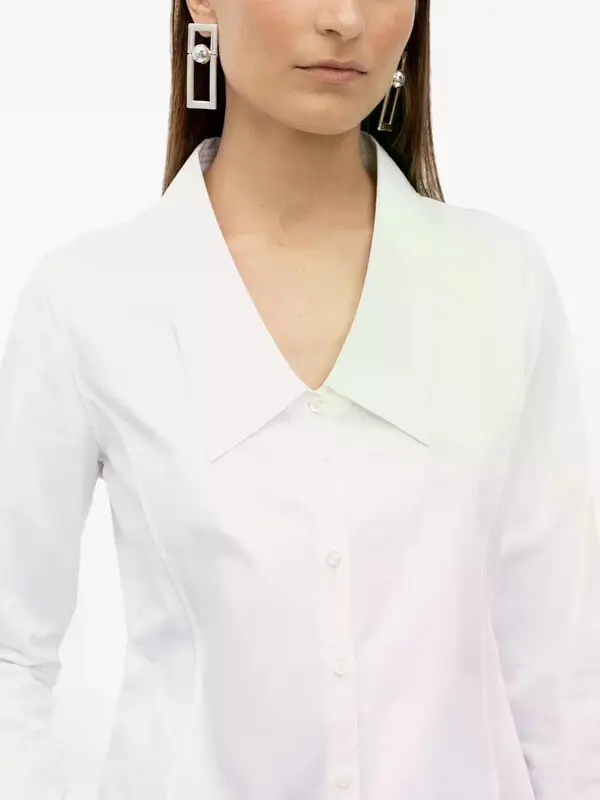 Hugo Pointed-collar Logo-plaque Shirt