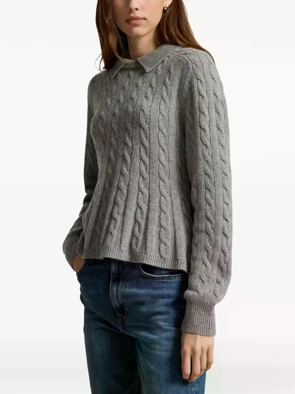 Polo Ralph Lauren Cable Wool-cashmere Peplum Jumper
