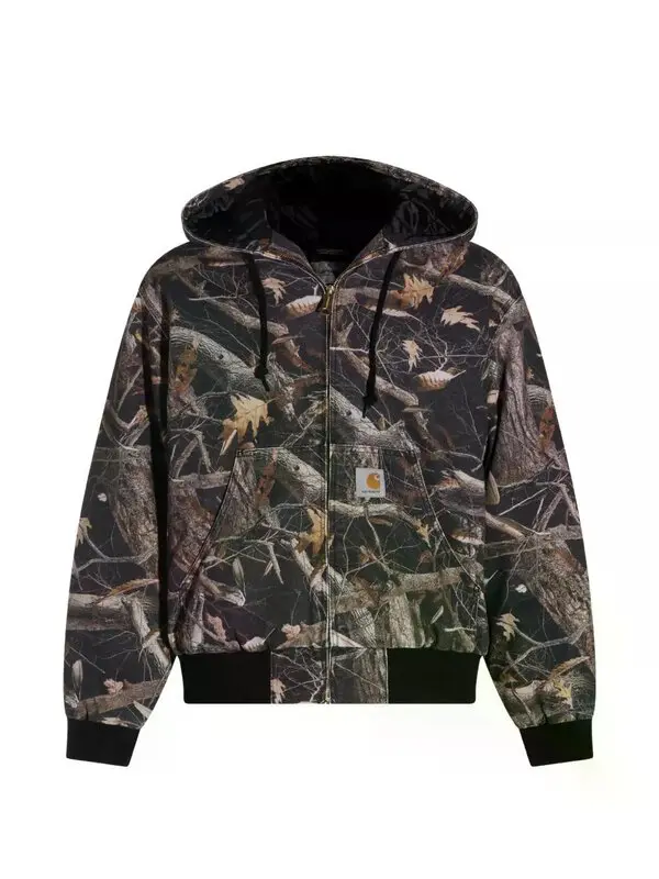 Carhartt Work In Progress Og Active Camouflage-print Hooded Jacket - Black
