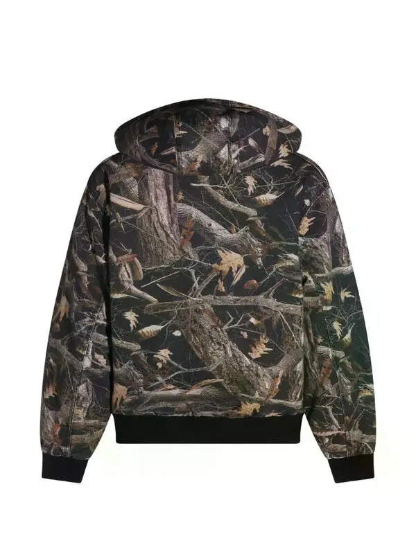 Carhartt Work In Progress Og Active Camouflage-print Hooded Jacket - Black