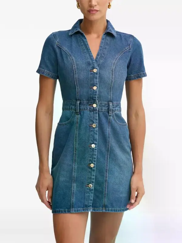 MORGAN Rogla Short-sleeve Button-front Mini Dress