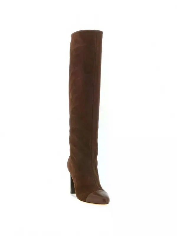 ODISSI Lia Panelled Suede Boots - Brown