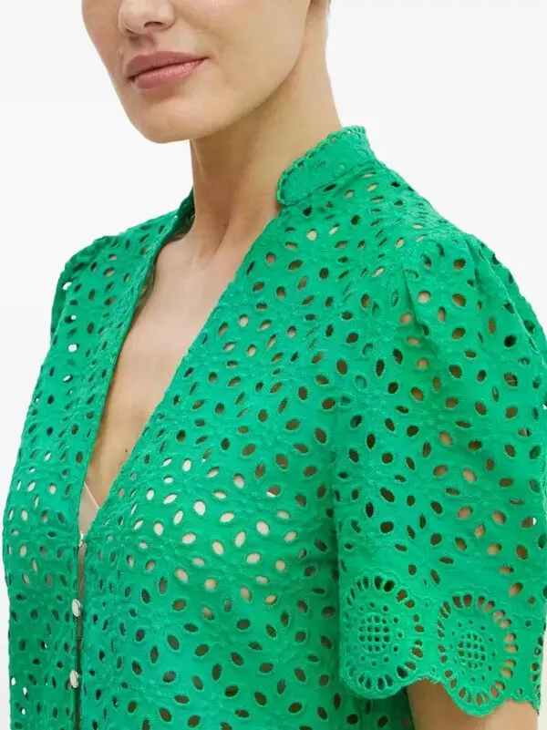 MORGAN Broderie-anglaise Scalloped Top
