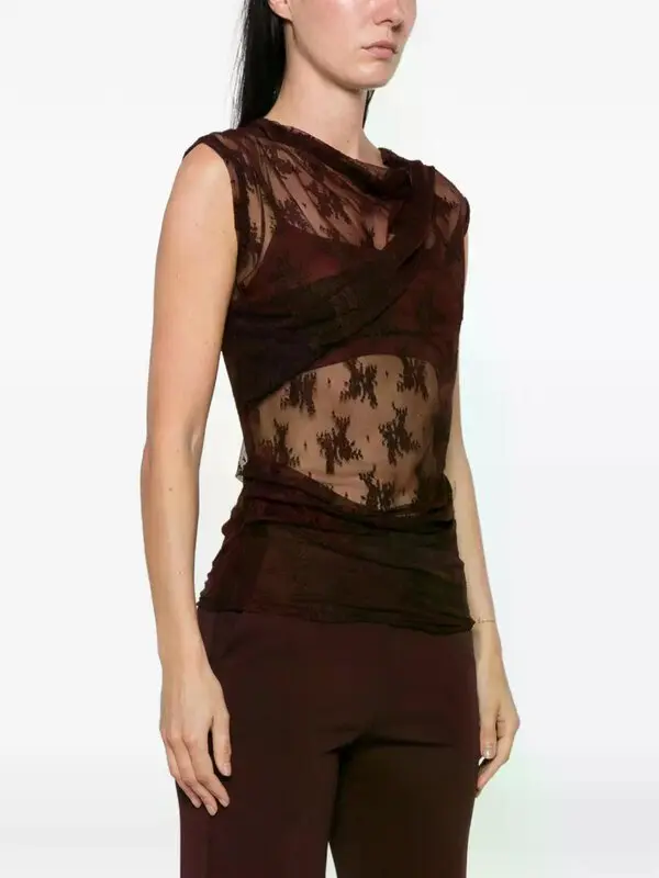Imperial Draped Lace Top